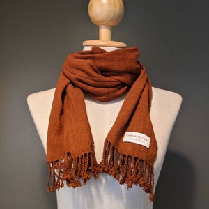 100% Pure Lotus Fiber Shawl 66”L X 17”W Medium Size, Hand-spun Natural ...