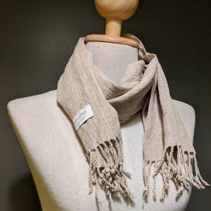 100% Pure Lotus Fiber Shawl 60”L X 12”W Small Size, Hand-spun Natural ...