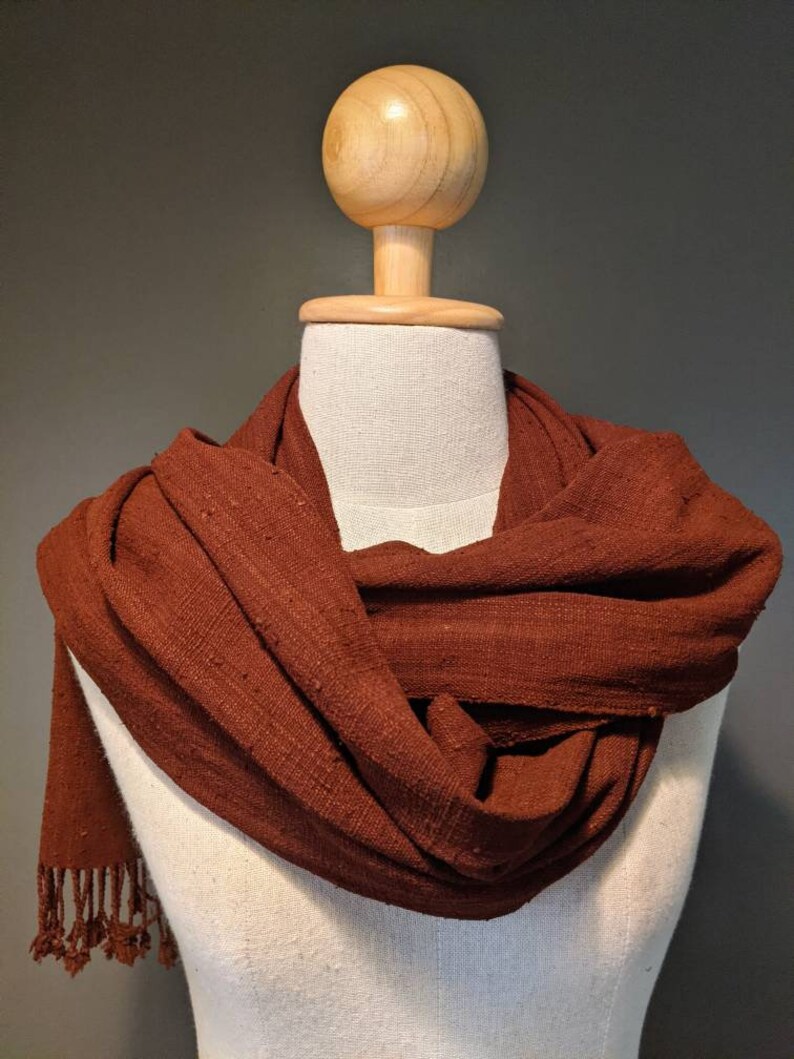 100% Pure Lotus Fiber Shawl 72”L X 27”W Large Size, Hand-spun Natural ...