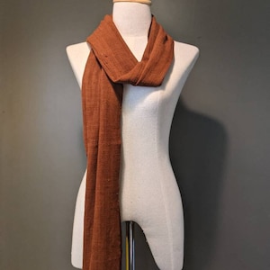 100% Pure Lotus Fiber Shawl 60”L X 12”W Small Size, Hand-spun Natural ...