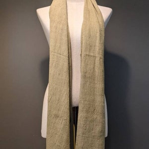 100% Pure Lotus Fiber Shawl 66”L X 17”W Medium Size, Hand-spun Natural ...