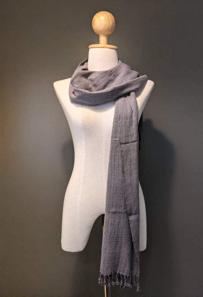 100% Pure Lotus Fiber Shawl 66”L X 17”W Medium Size, Hand-spun Natural ...