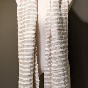 Lotus Fiber Silk Shawl 60”L X 14”W, Hand-spun Natural Fiber Lotus Silk ...