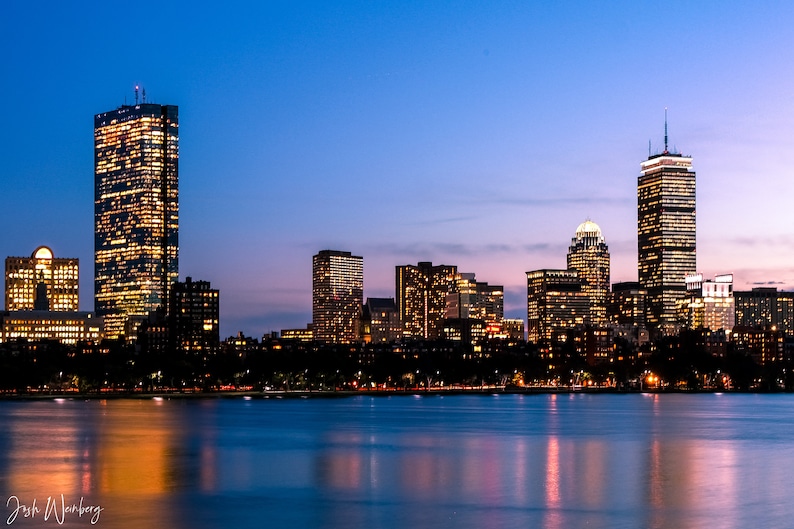 Boston Skyline Downtown Boston Memorial Drive Beacon Hill Boston Common ...