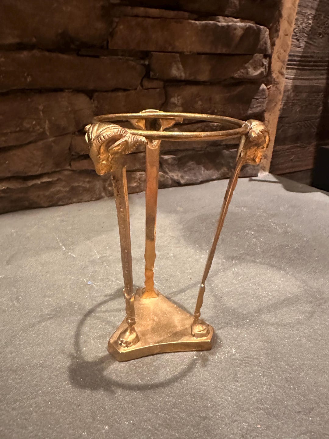 Vintage Brass Ram Holder - Etsy