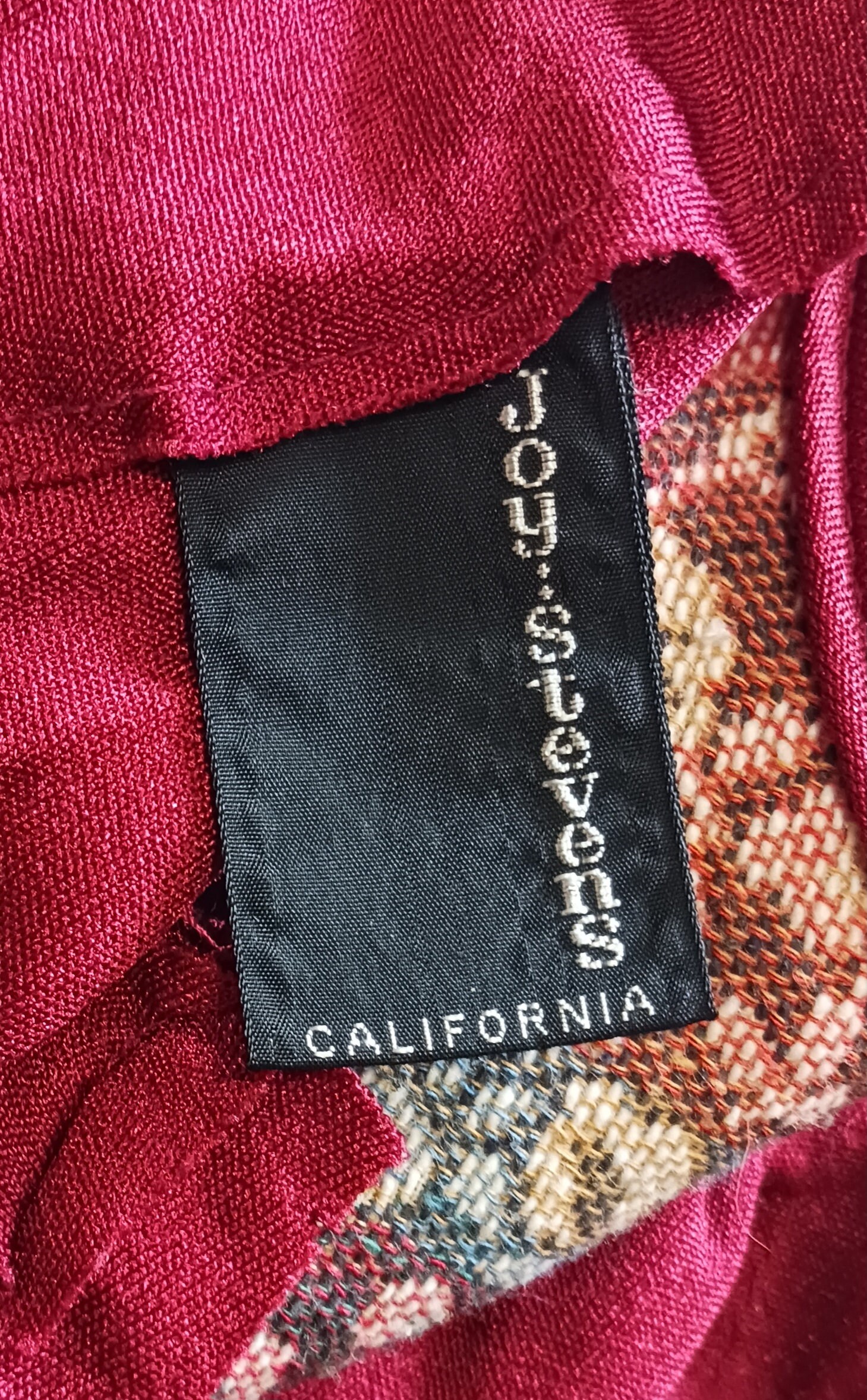 70s VTG Joy Stevens California Dark Red Maroon Balloon Sleeve Prairie ...