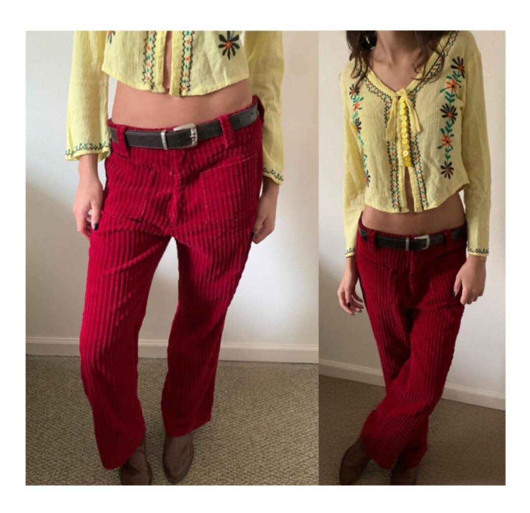 1960s Rare J.M. Fields Vintage Patch Pocket Corduroy Flares 32 X 29.5 ...
