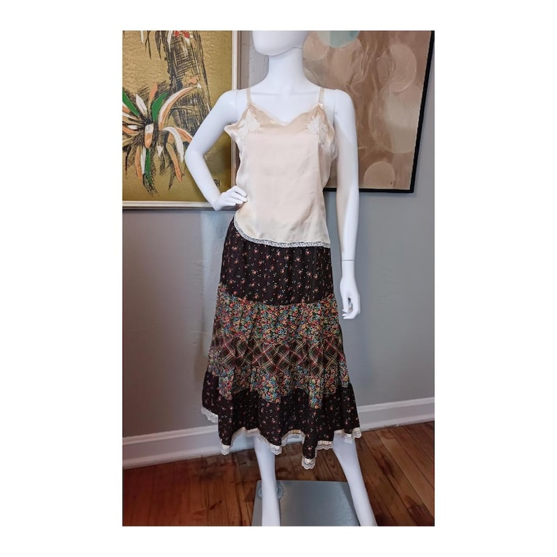 Vintage 70s Skirt Calico - Etsy