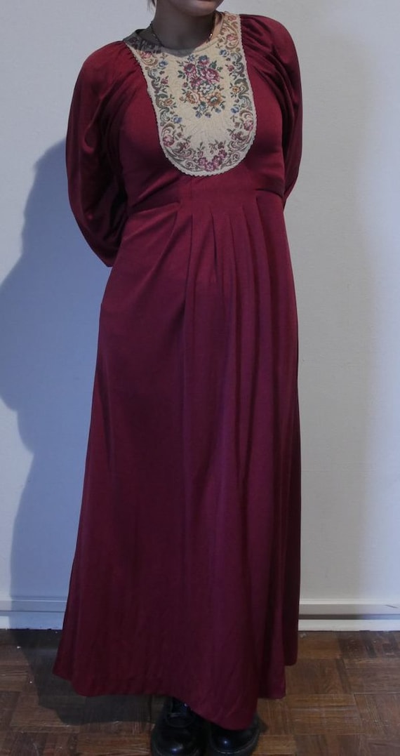 70s VTG Joy Stevens California Dark Red Maroon Balloo… - Gem