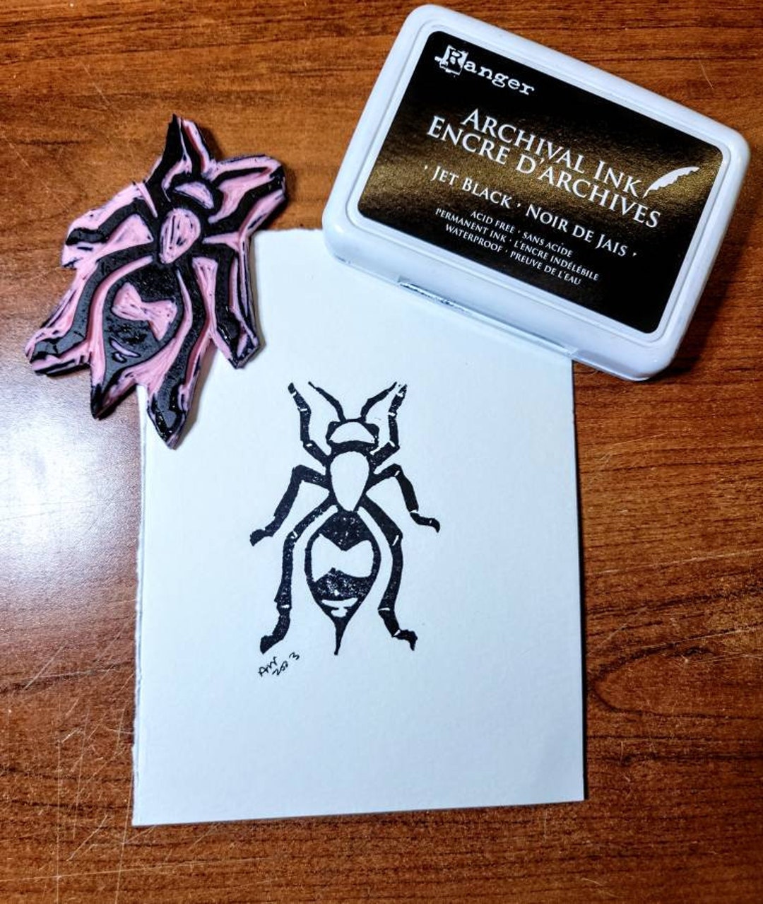 Velvet Ant Linocut Print - Etsy