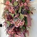 Fall Pink and Deep Purple Swag for Front Door, Hydrangea Autumn Swag ...