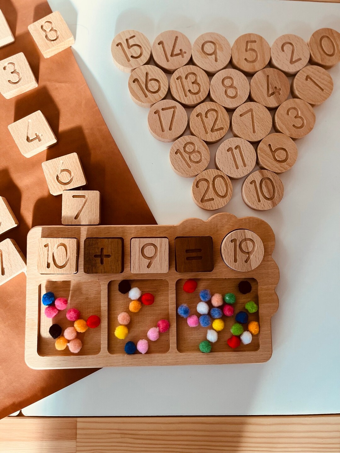 Montessori Wooden Math Tray Wooden Counting Tray Math and - Etsy