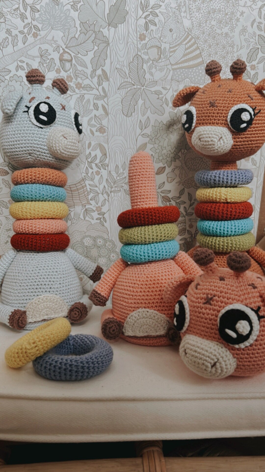 Gift for Baby, Crochet Giraffe Stacking Toys Baby, Montessori Toy for ...