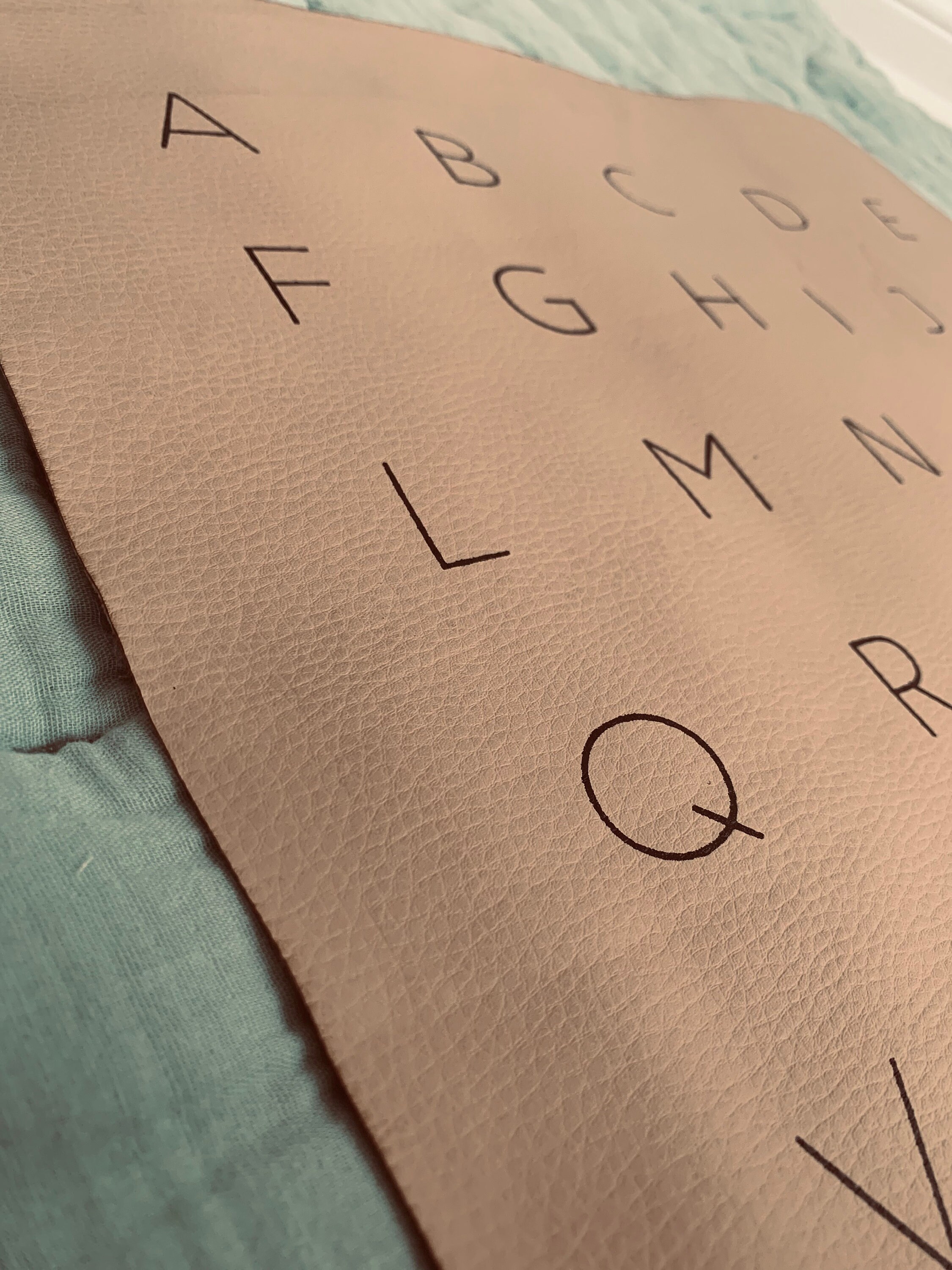Leather Alphabet Letter Mat Learning ABC Mat Alphabet Play - Etsy