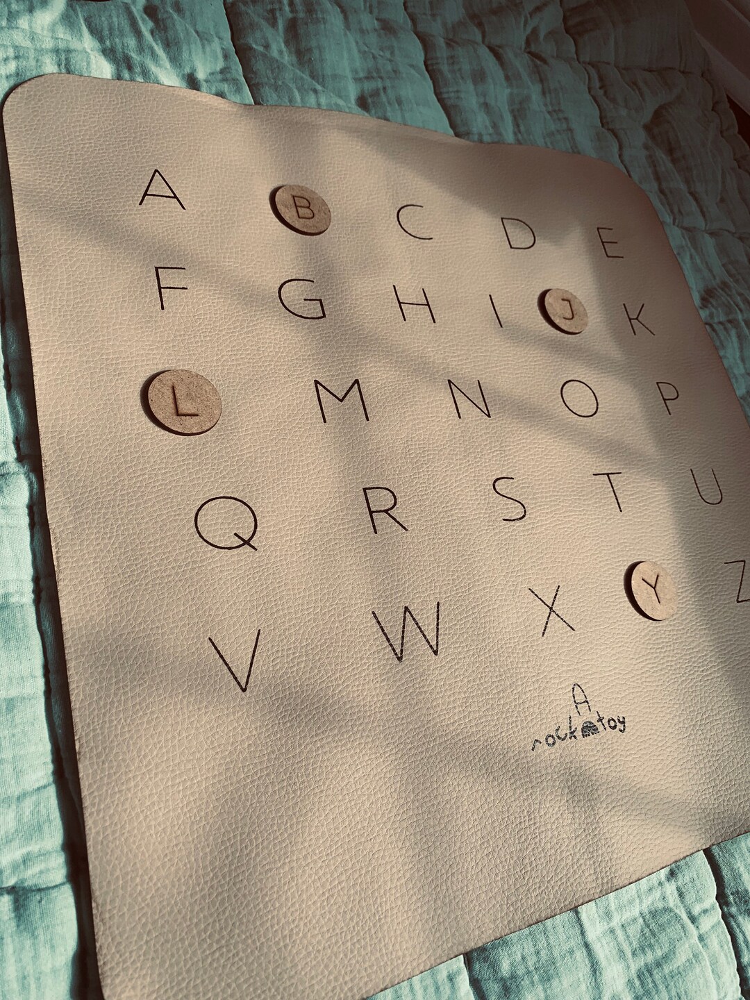 Leather Alphabet Letter Mat- Learning ABC Mat- Alphabet Play Mat ...
