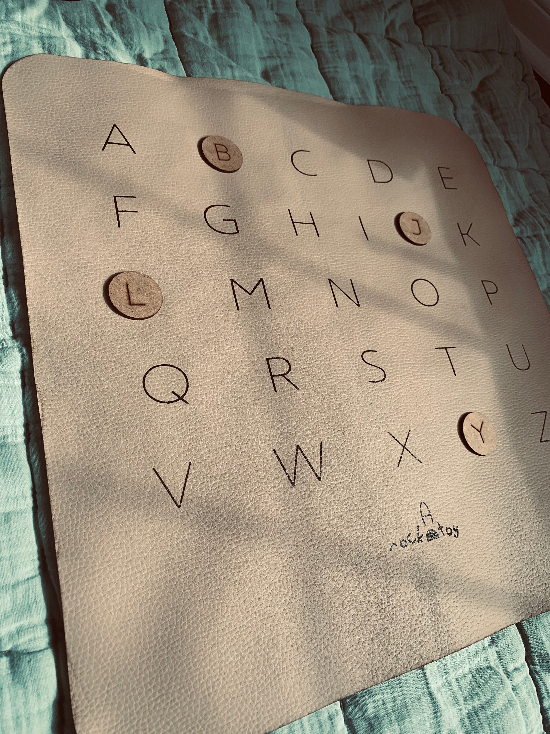 Leather Alphabet Letter Mat Learning ABC Mat Alphabet Play - Etsy