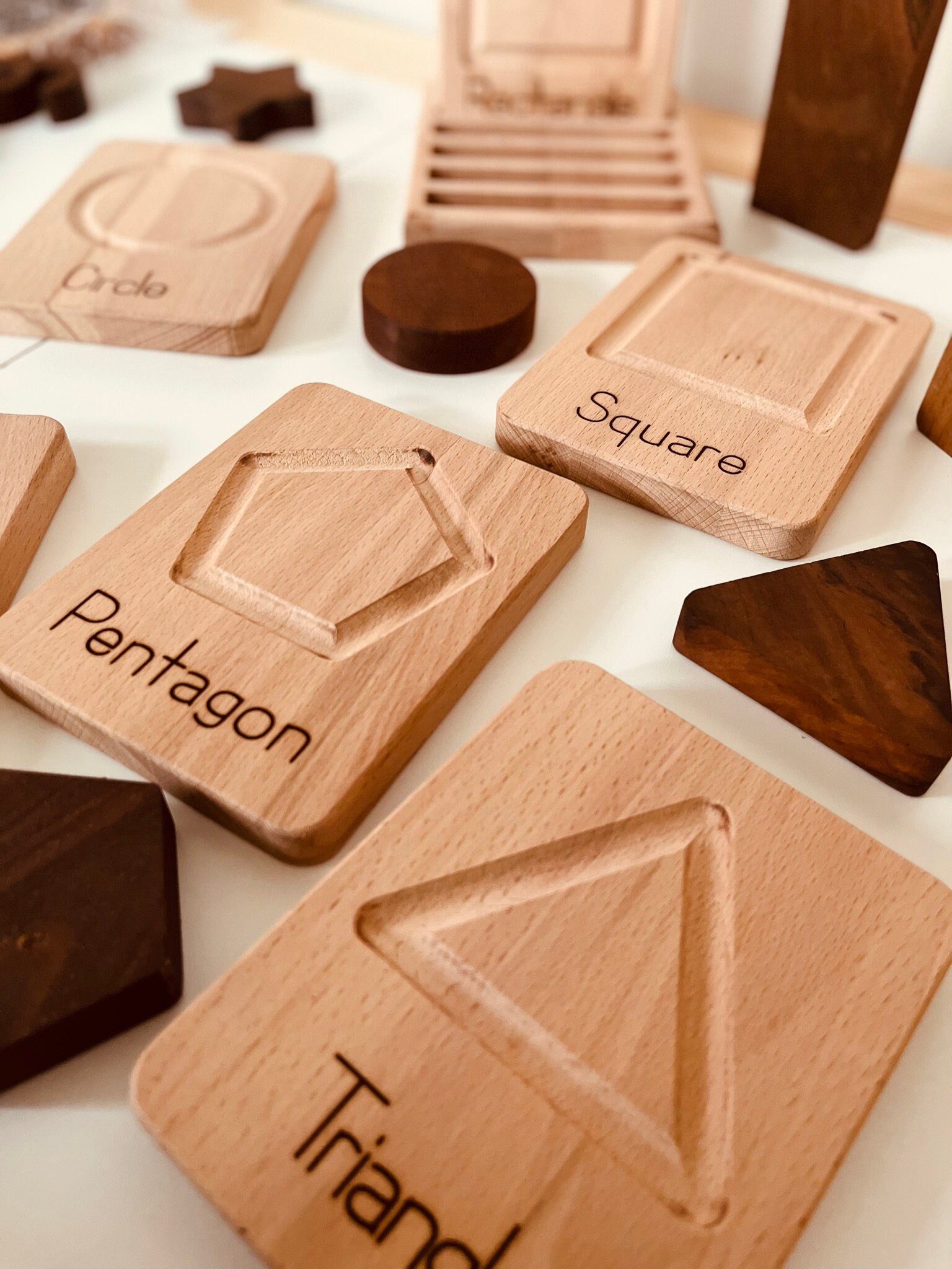 Wooden Shape Tracing Board Learning Shapes Geo Shapes - Etsy