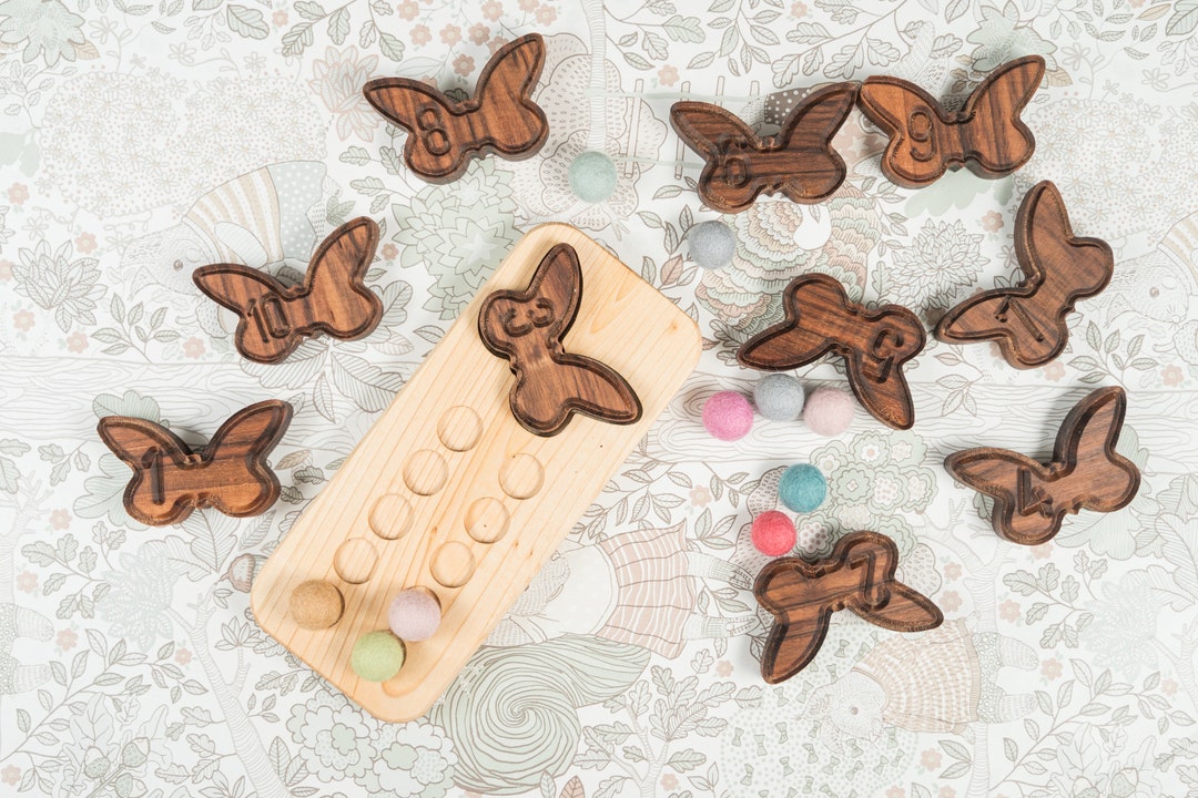 Wooden Number Board, Wooden Counting Board, Learning Numbers, Wooden ...