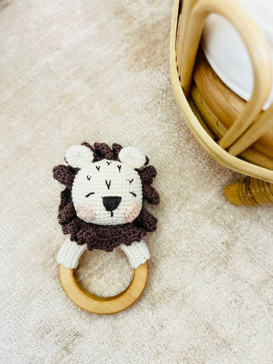 Gift for Newborn, Lion Rattle Crochet, Crochet Rattle for Babies ...