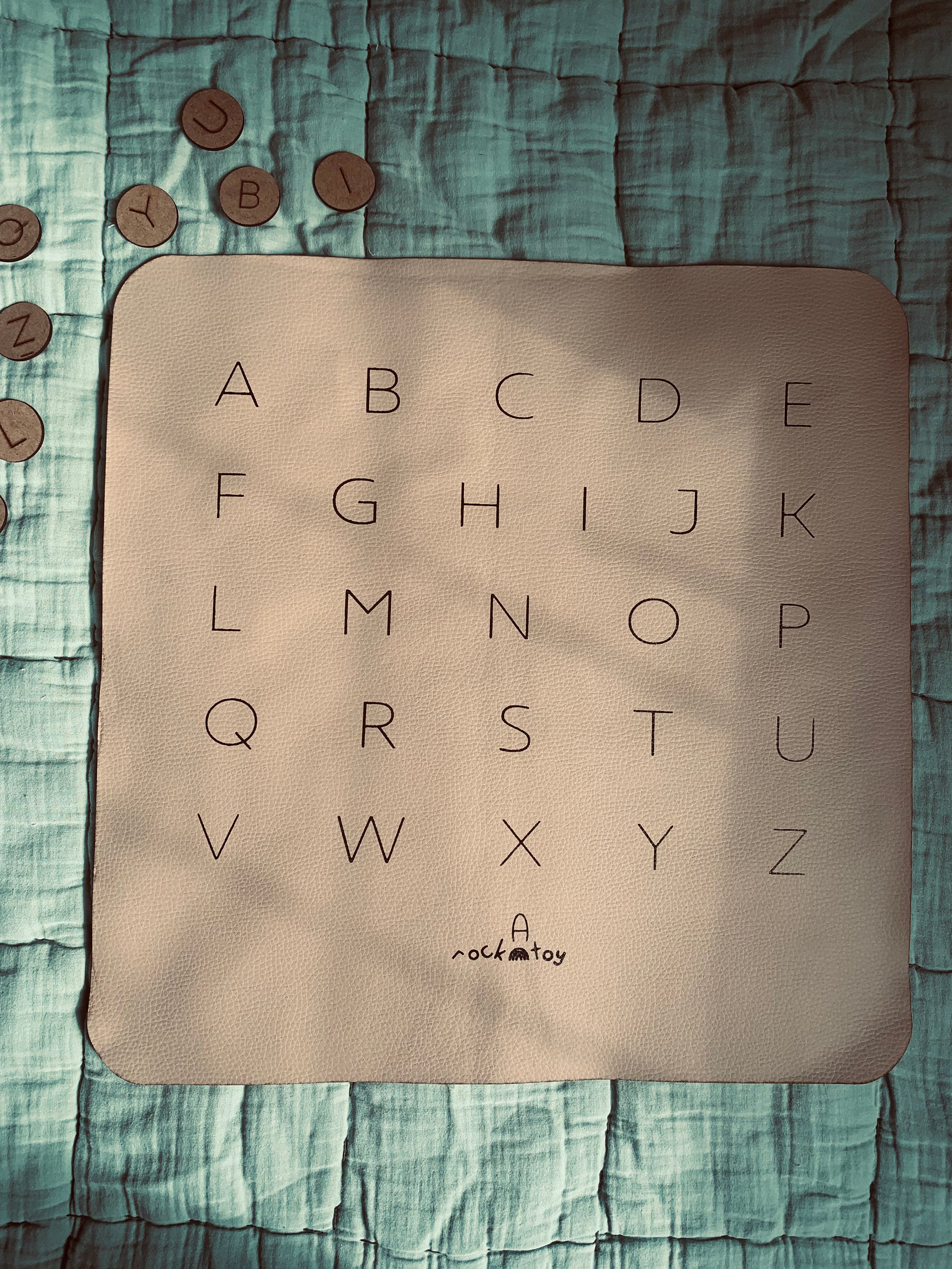 Leather Alphabet Letter Mat Learning ABC Mat Alphabet Play - Etsy