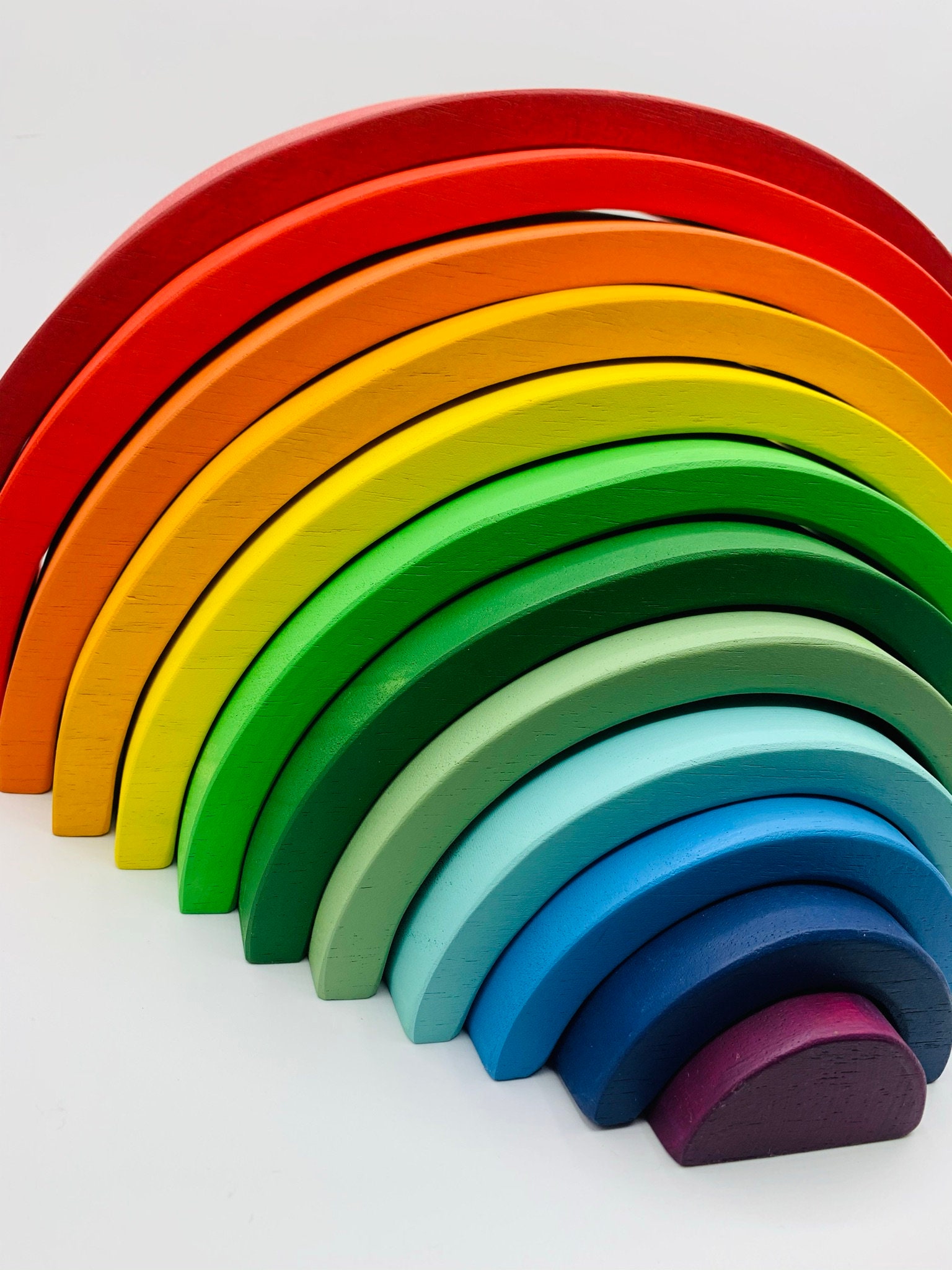12pcs Large Wooden Rainbow 12 Pieces Rainbow Stacking Toy - Etsy.de
