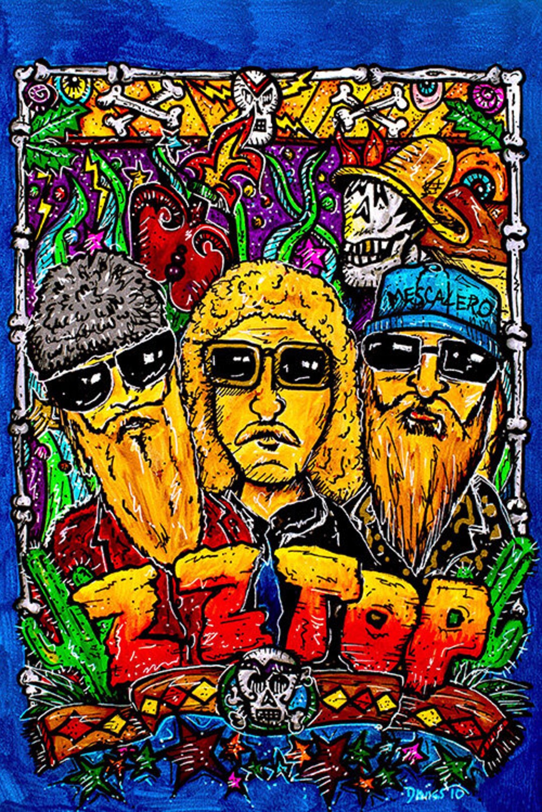 ZZ Top Art Print - Etsy