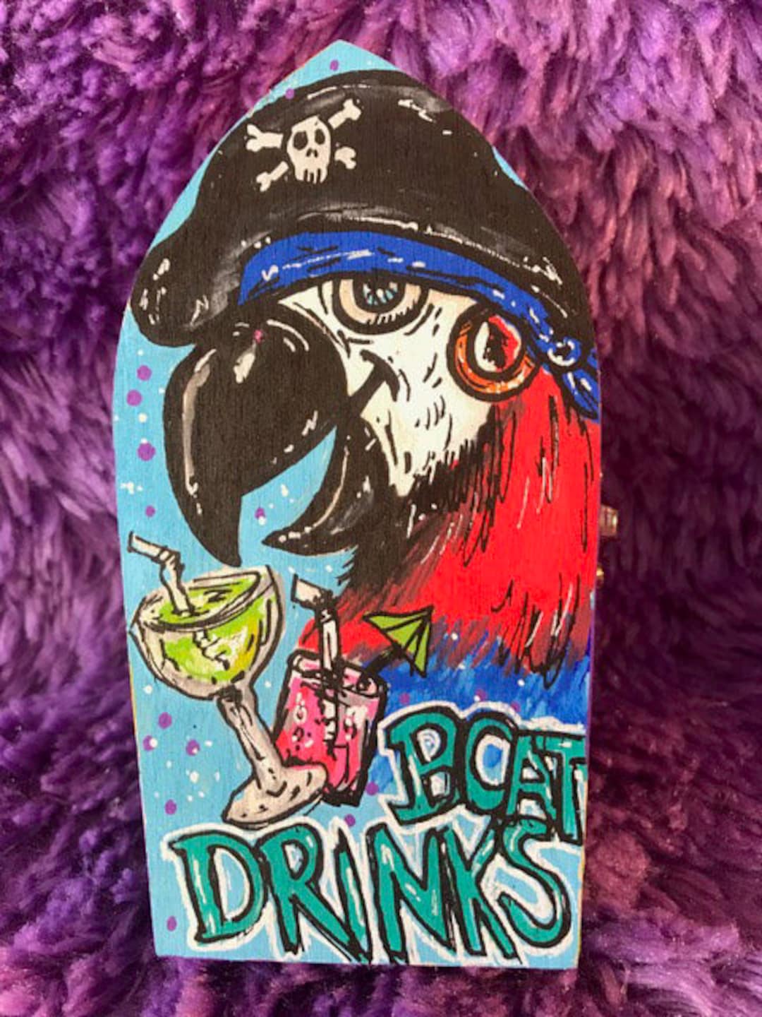 Boat Drinks Themed Mini Coffin -custom Hand Painted Mini Coffin, Music ...