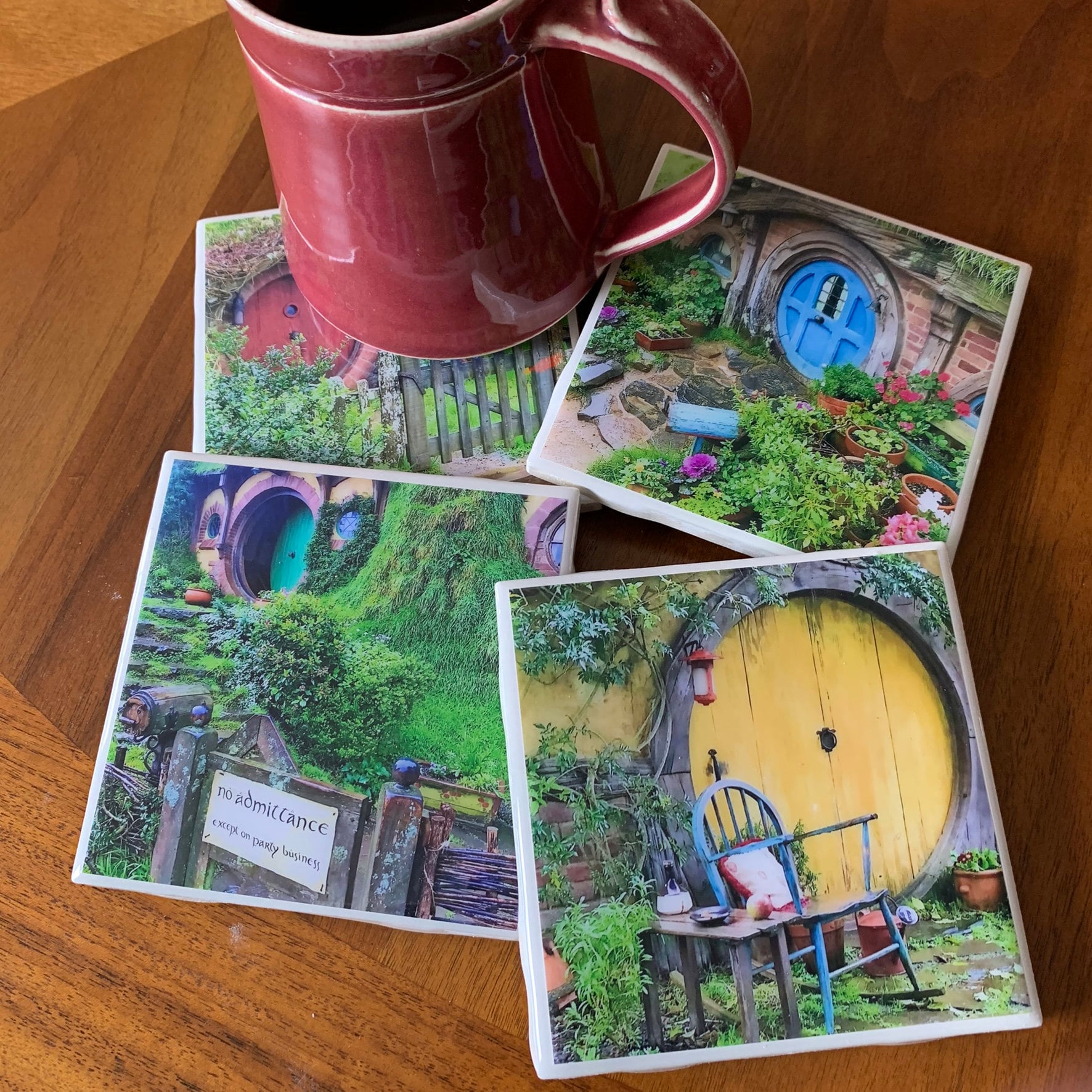 Hobbiton Set of 4 Ceramic Tile Coasters - Etsy