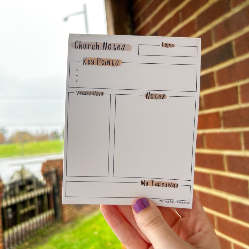 Church Notes, Sermon Notes, Bible Study, Notepad, Church Note Takeaway ...