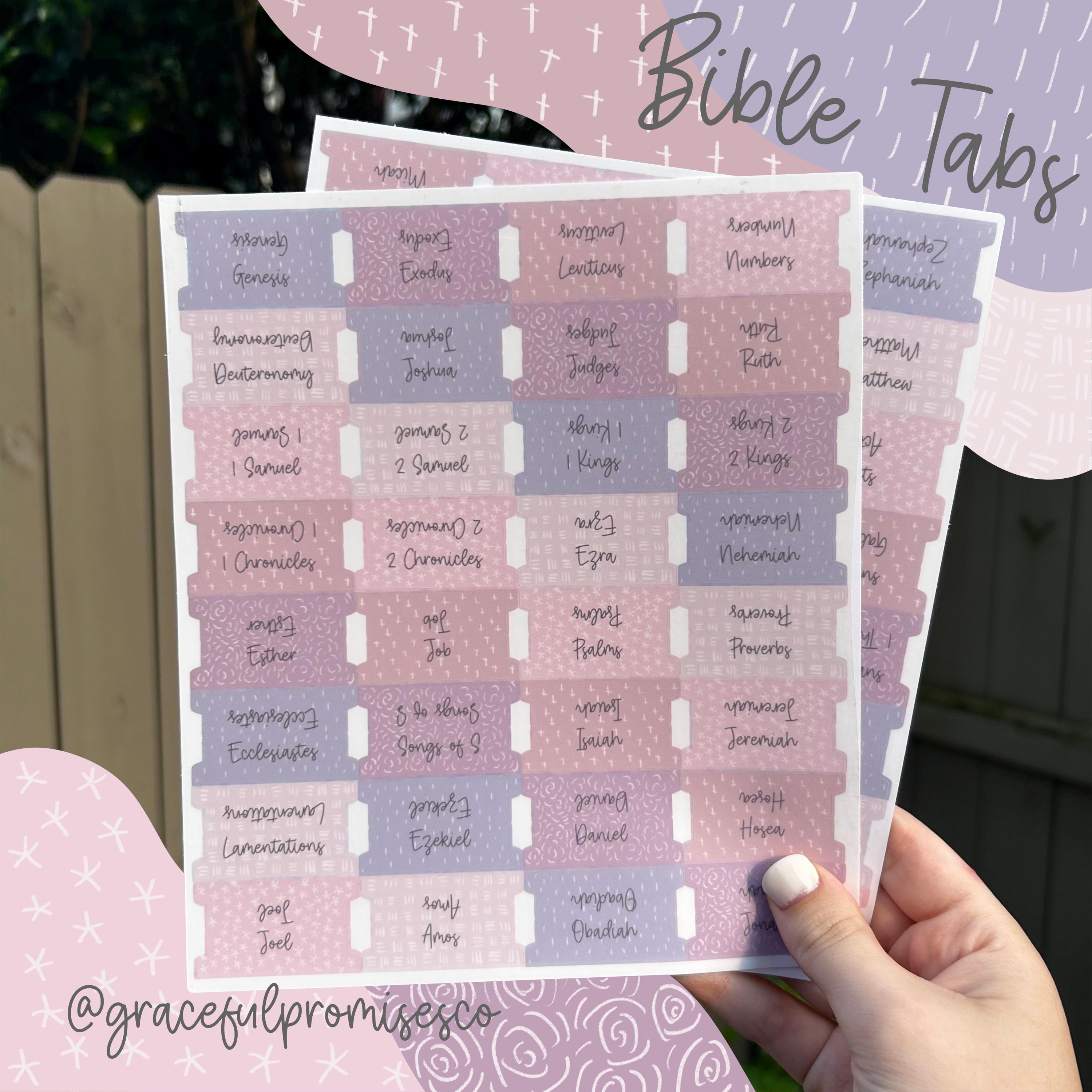 Hand Drawn Bible Tabs, Pink & Purple, 64-piece Set - Etsy