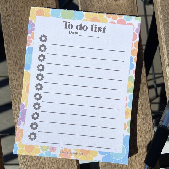 To-do List Flower to Do List Rainbow Aesthetic Notepad - Etsy
