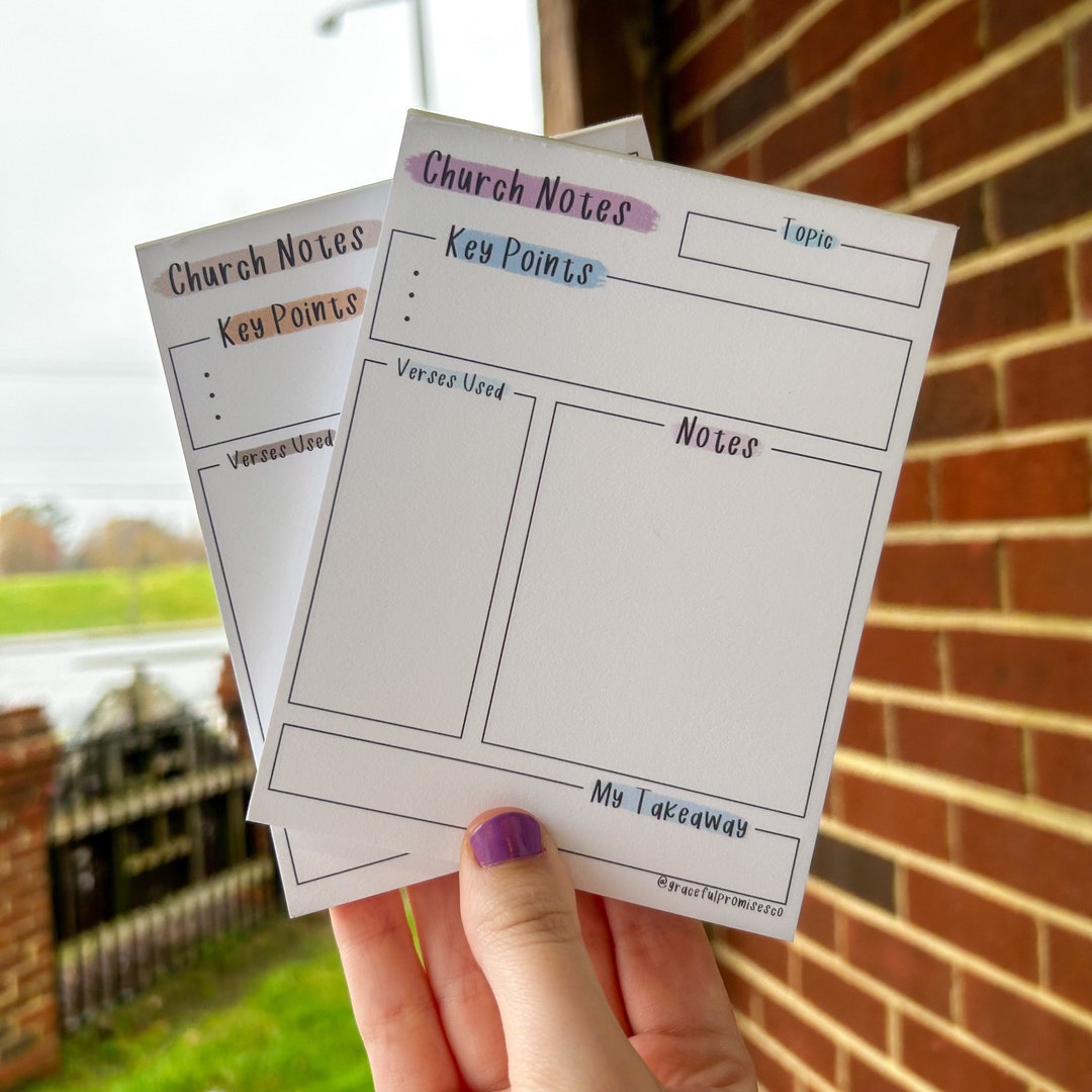 Church Notes Notepad, Bible Study, Sermon Notes (50 Sheet) - Etsy
