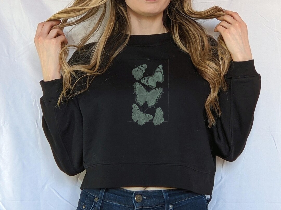 Moth Shirt Cottagecore Shirt Long Sleeve Crop Top Insect Shirt Fairy ...