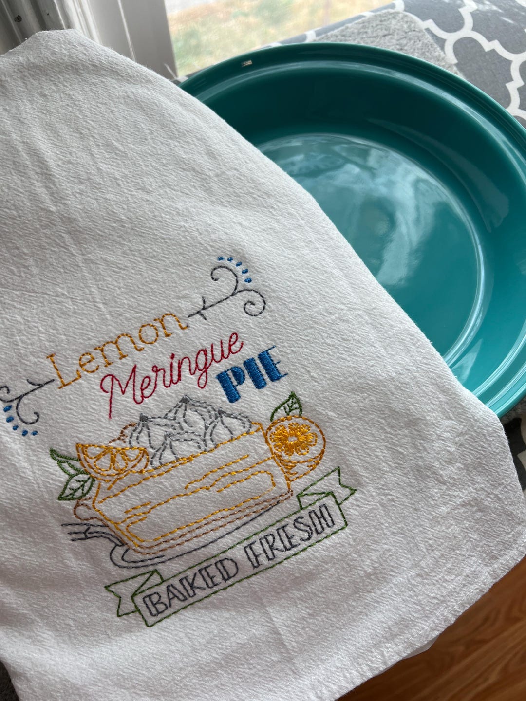Vintage Inspired Lemon Meringue Flour Sack Towel - Etsy