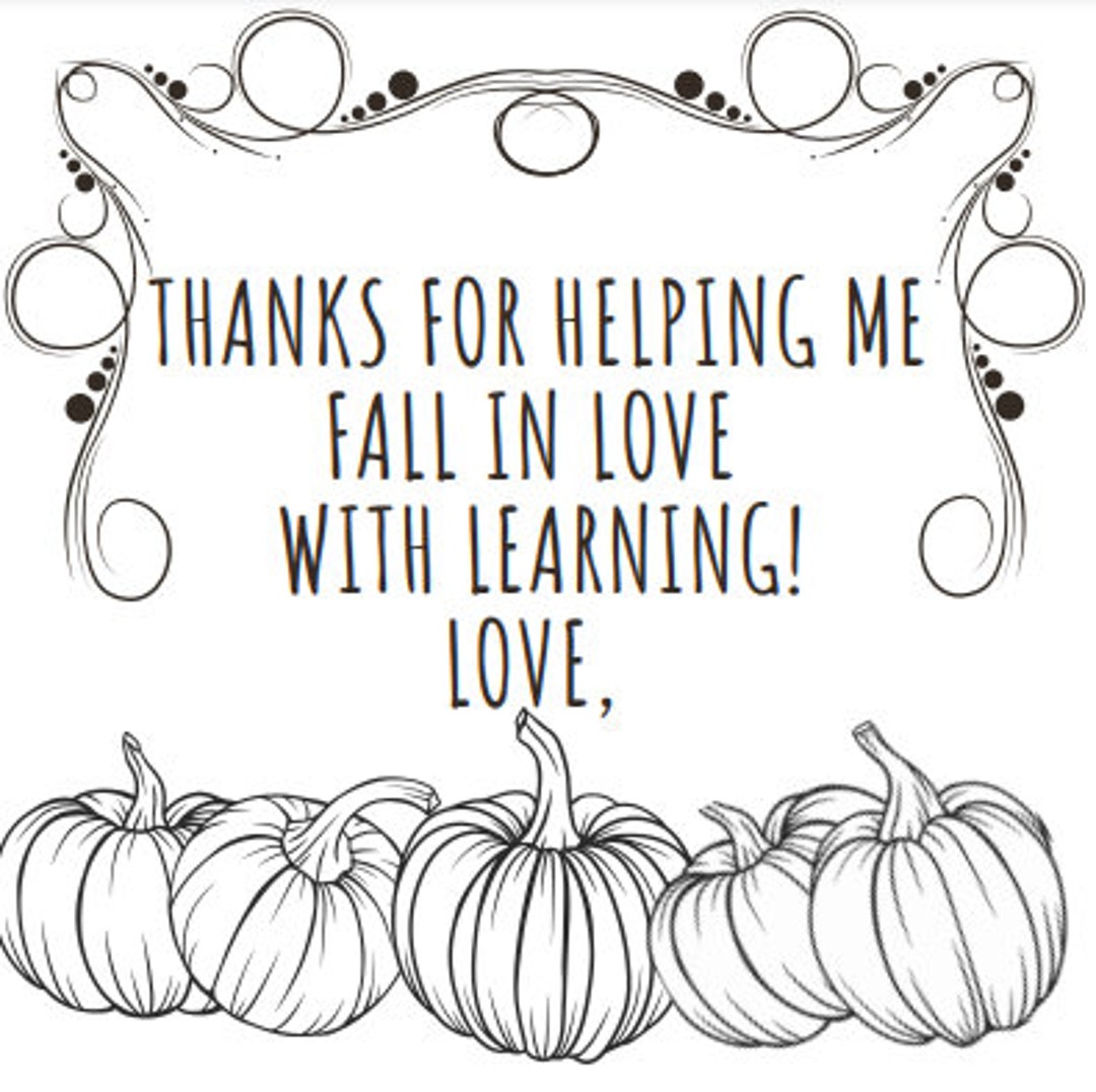 Fall Teacher Gift Printable - Etsy