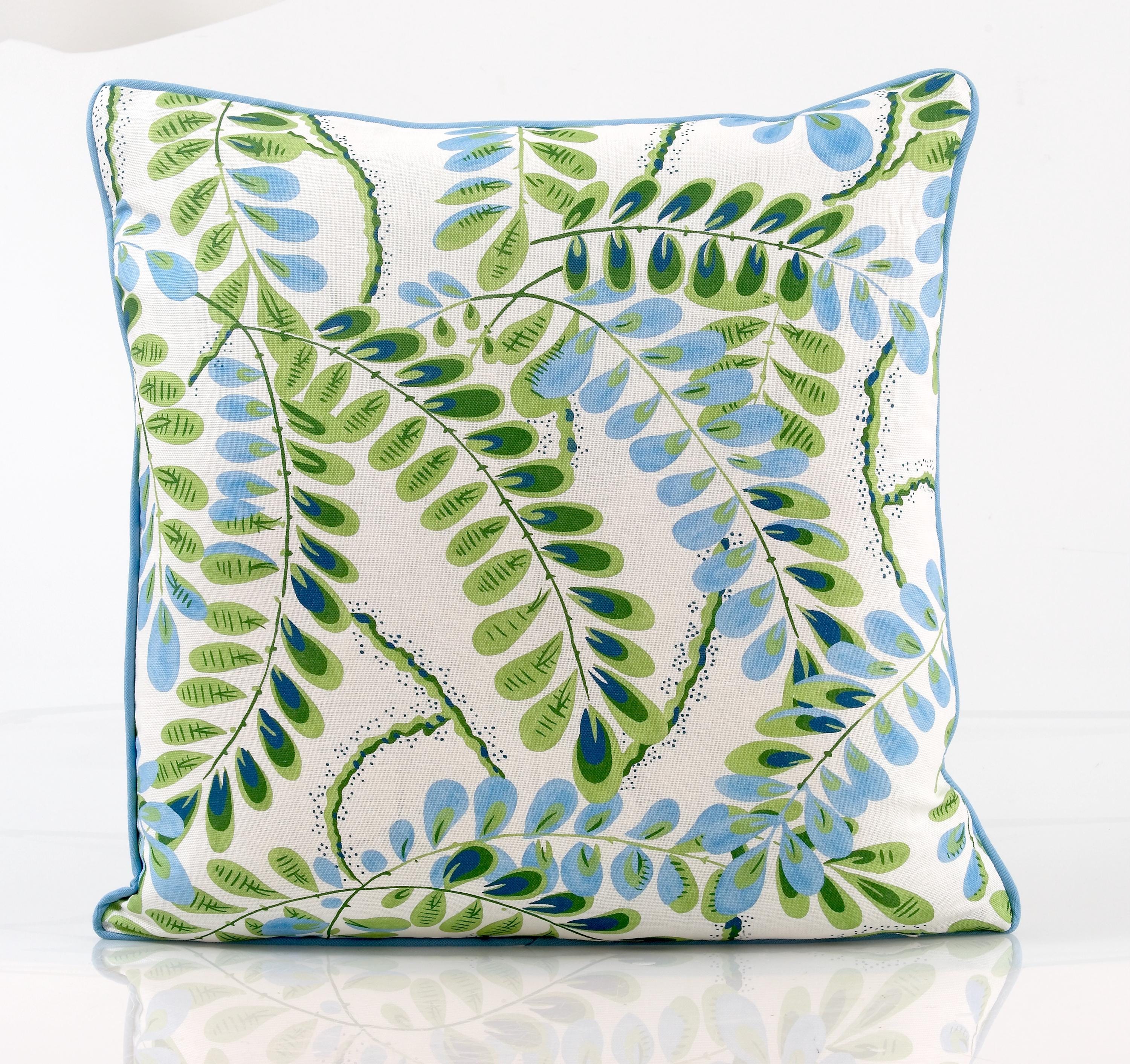 Thibaut Augusta Pillow Cover in Blue and Green, Green Accent Pillow ...