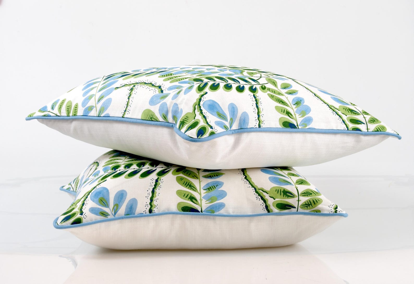Thibaut Augusta Pillow Cover in Blue and Green, Green Accent Pillow ...