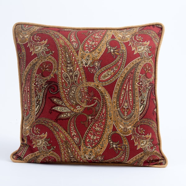Red and Gold Pillow - Etsy