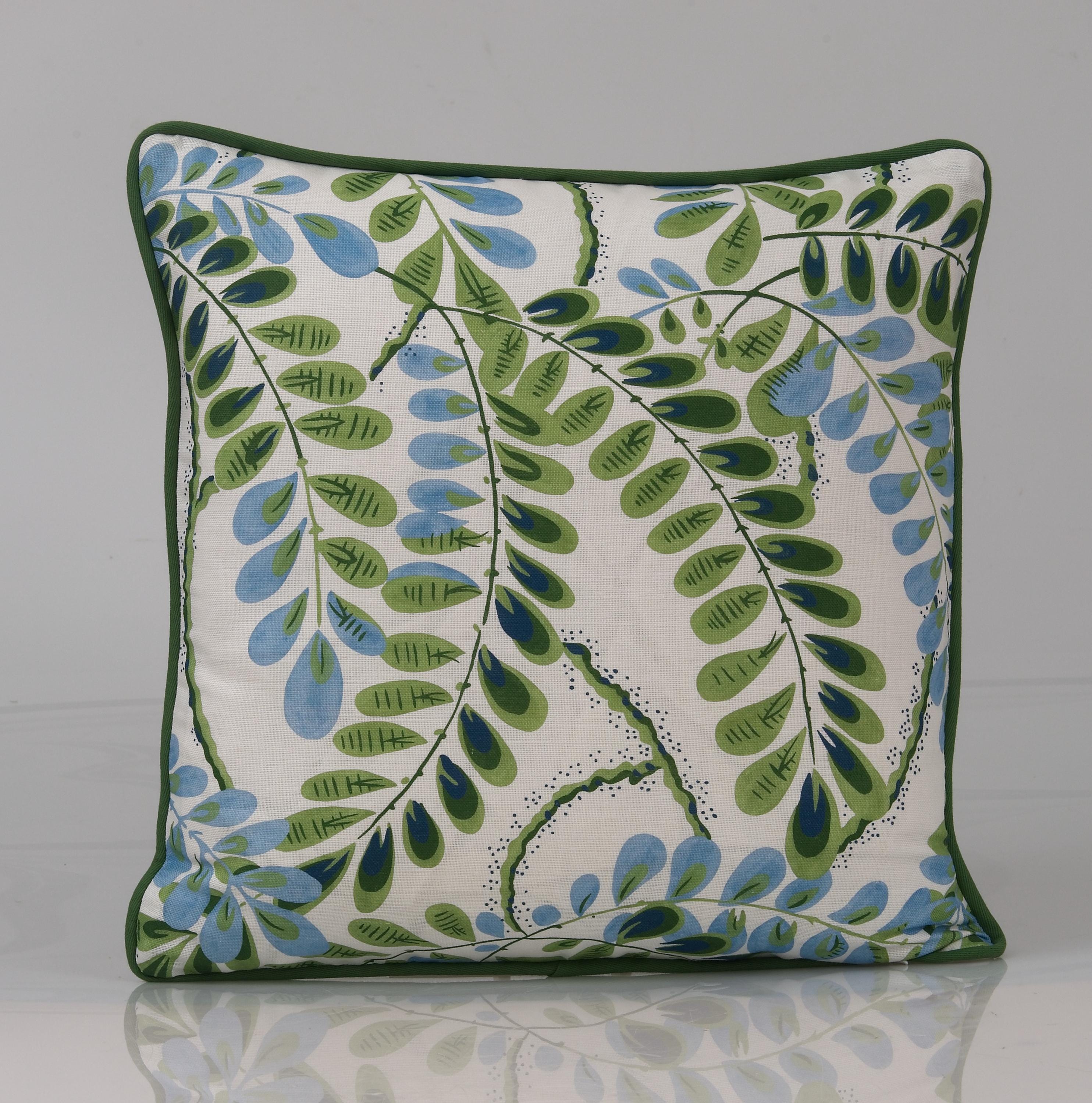 Thibaut Augusta Pillow Cover in Blue and Green, Green Accent Pillow ...