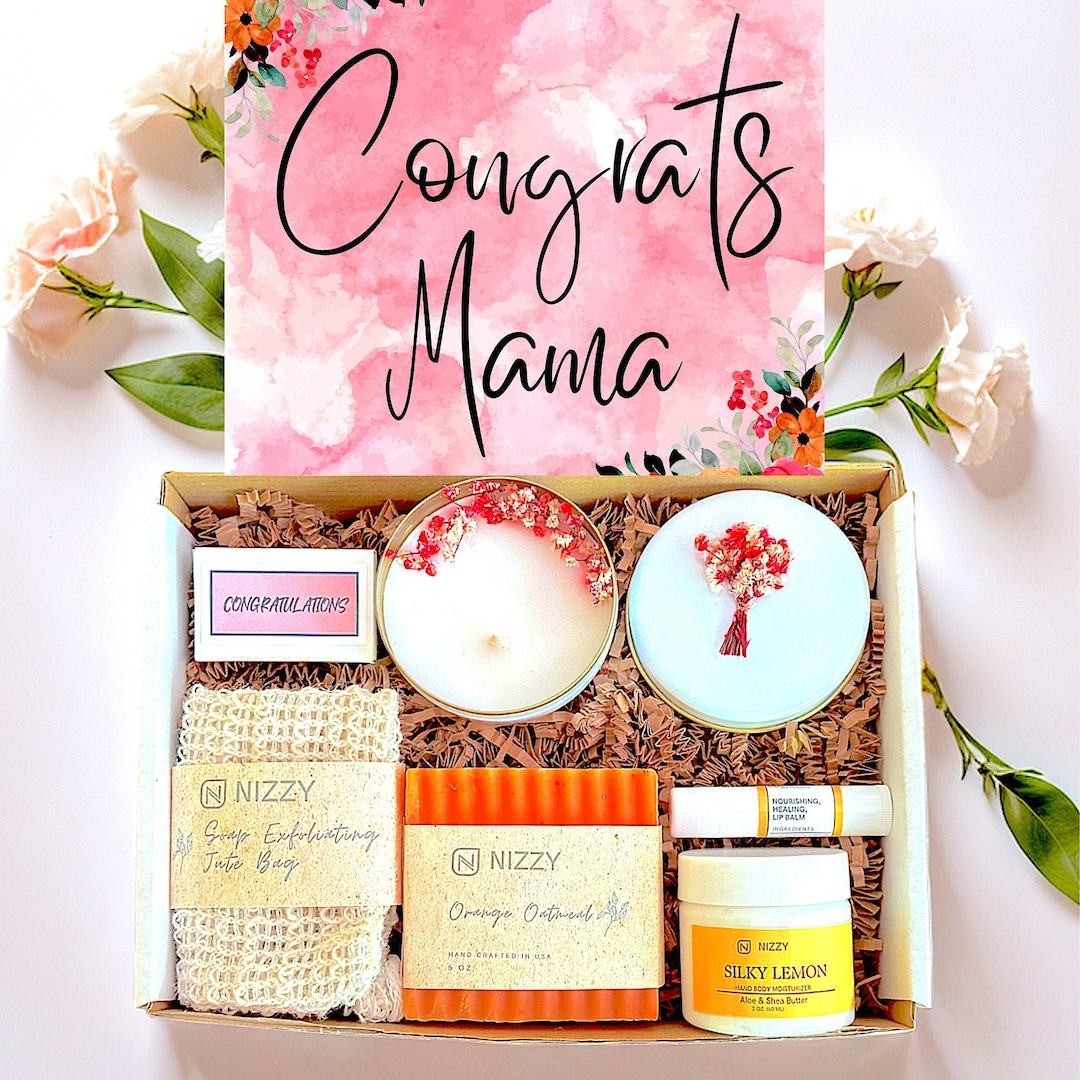 Congrats Mama Spa Gift Box, New Mom Gift Basket, Postpartum Care ...