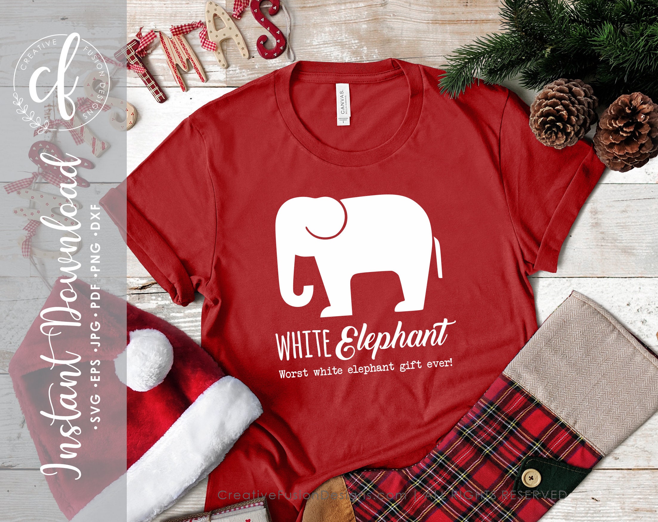 White Elephant SVG Digital Cut File White Elephant Gift DIY - Etsy