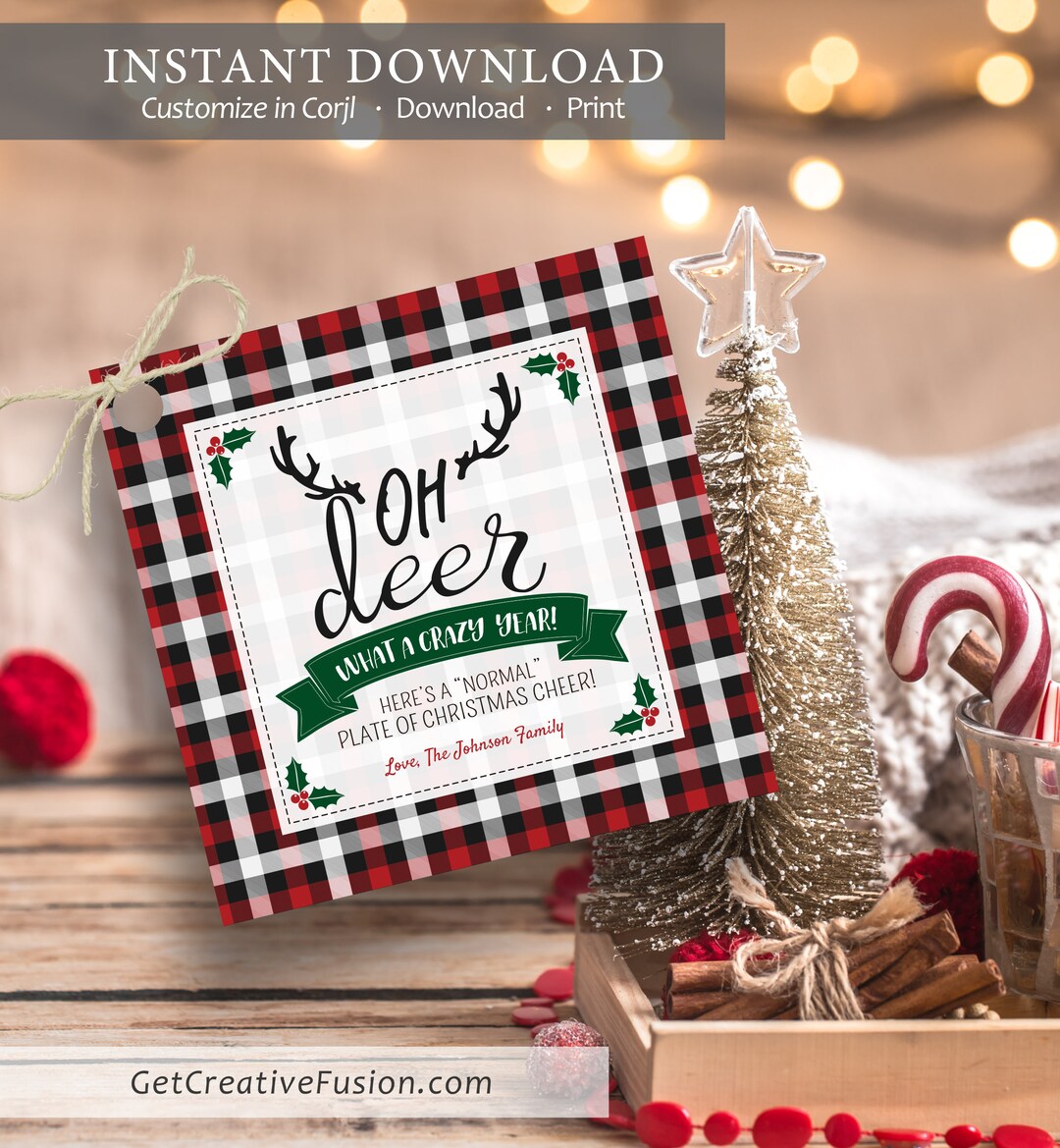 Oh Deer Christmas Gift Tags, Printable Holiday Tags (digital Download ...