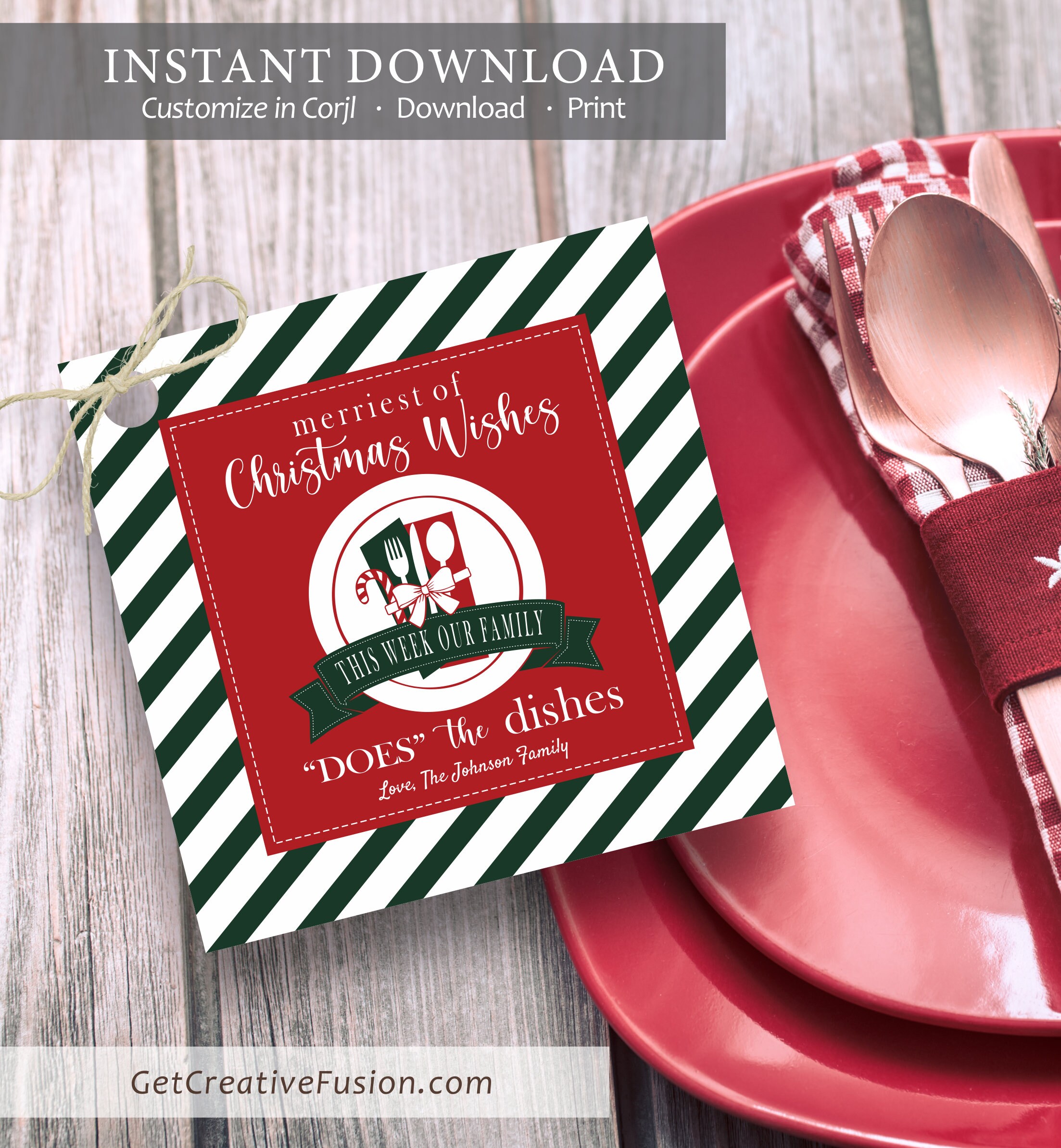 Printable Gift Tag for Paper Products Christmas Gift Tag for - Etsy