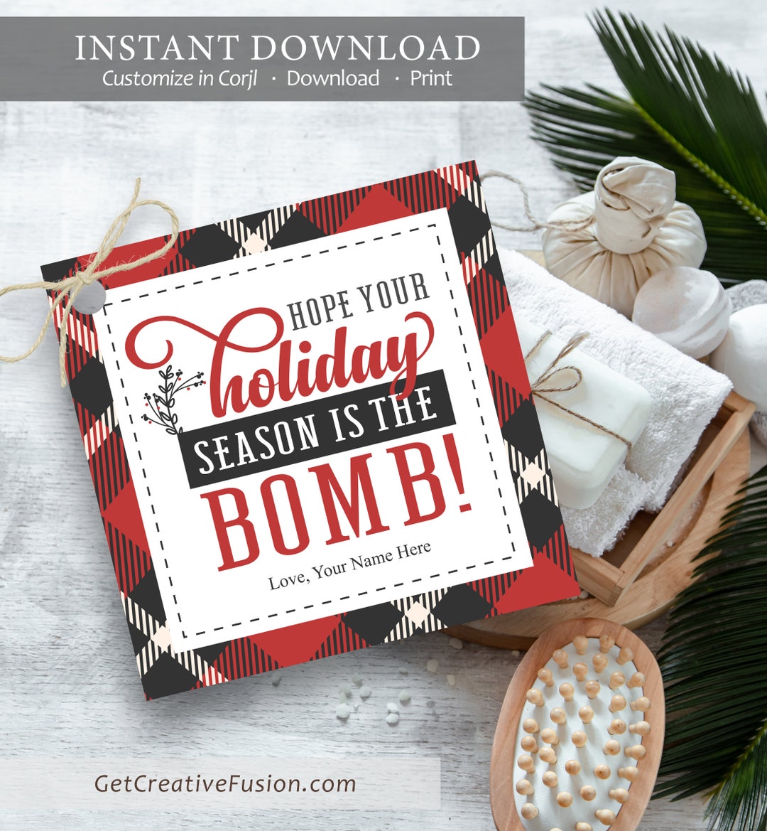 Bath Bomb Gift Tag Printable, Christmas Bath Bomb Gift Tag, You're the ...