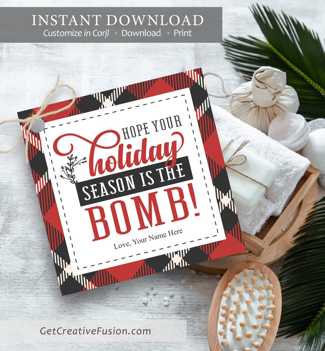 Bath Bomb Gift Tag Printable Christmas Bath Bomb Gift Tag - Etsy