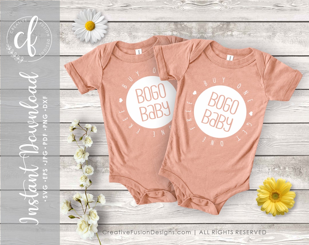 BOGO Baby SVG Digital Cut File | Twins Tee Cut File| DIY Twins Onesie ...