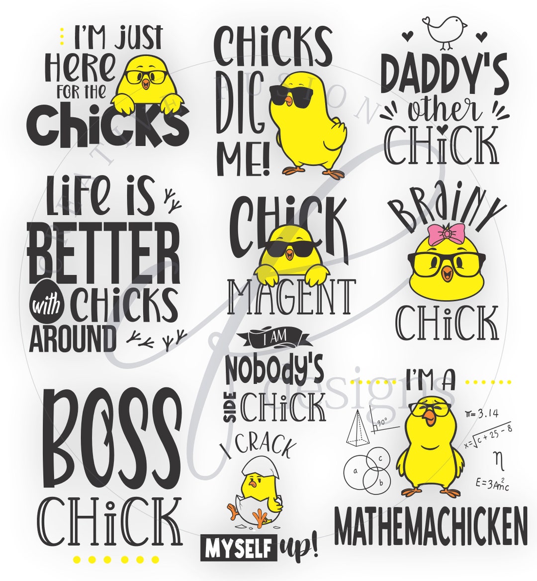Chick Puns SVG Cutter File, Funny Chick Shirt, Easter Tee, Chick Magnet ...