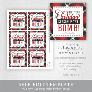 Bath Bomb Gift Tag Printable, Christmas Bath Bomb Gift Tag, You're the ...