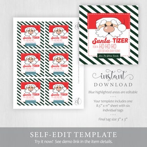 Santa-tizer Gift Tag – Printable Neighbor/teacher Christmas Gift ...