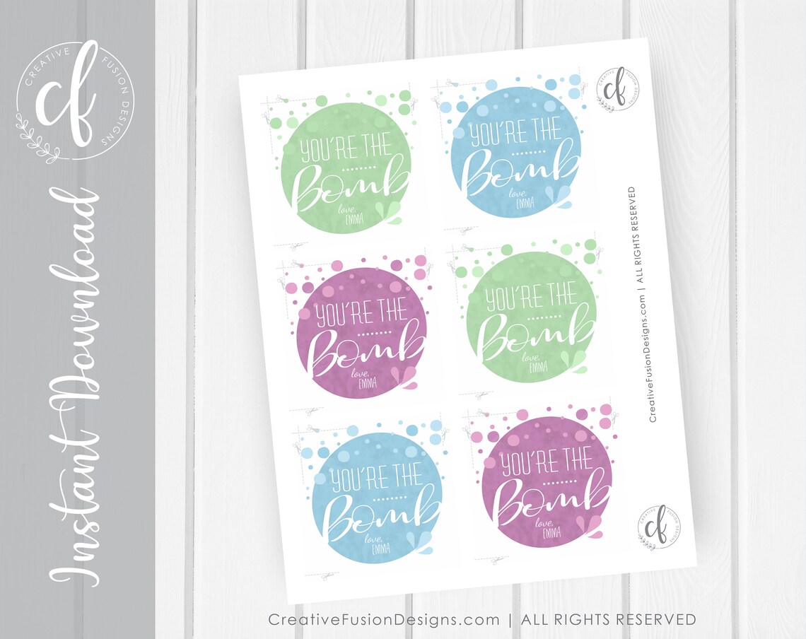 Teacher Appreciation Gift Bath Bomb Gift Tag - Etsy